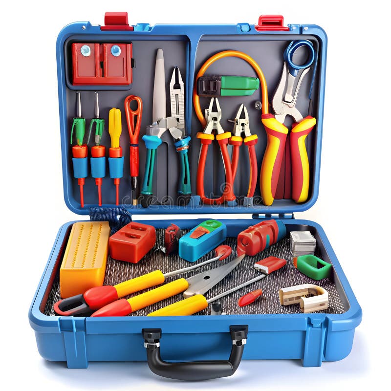 A Colorful Toolkit Filled with Various Electrical Tools Stock ...