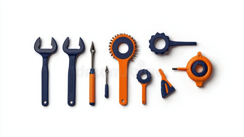 Colorful Tools on a White Isolated Background Stock Illustration ...