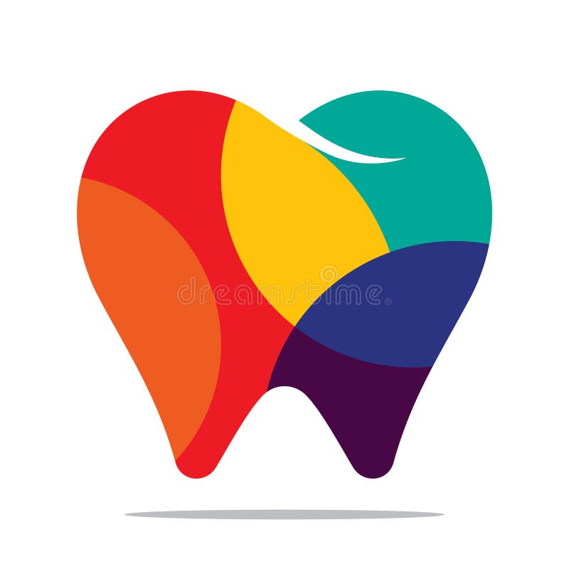 Colorful Tooth with a Red Heart Inside Stock Vector - Illustration of ...