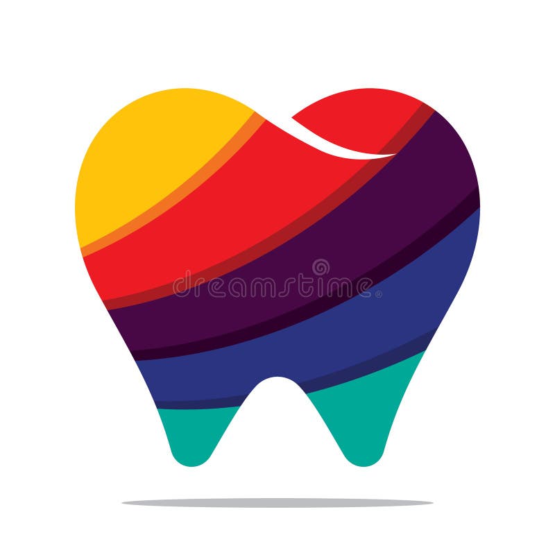 Colorful tooth icon stock illustration. Illustration of business - 86411802