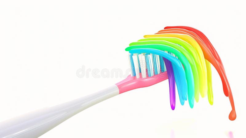 Colorful Toothbrush with Paint Streaks Stock Image - Image of paint ...