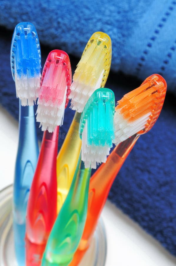Colorful toothbrushes stock image. Image of floss, fresh - 16685771