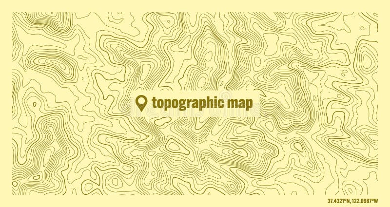 Colorful Topographic Map with Contour Lines. Geographic Terrain Grid ...