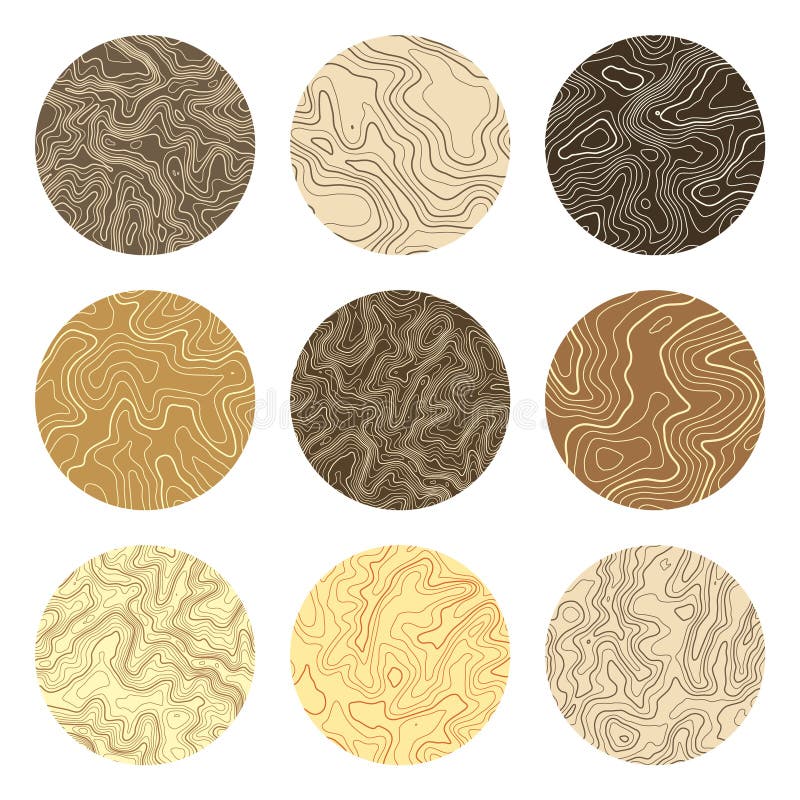 Colorful Topographic Map with Contour Lines. Geographic Terrain Grid ...