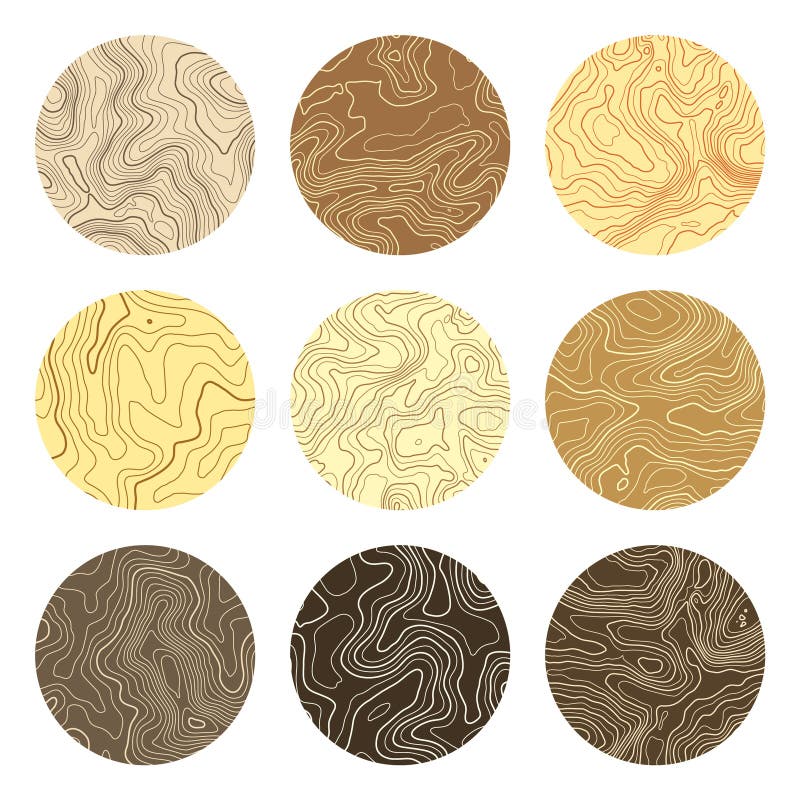 Colorful Topographic Map with Contour Lines. Geographic Terrain Grid ...