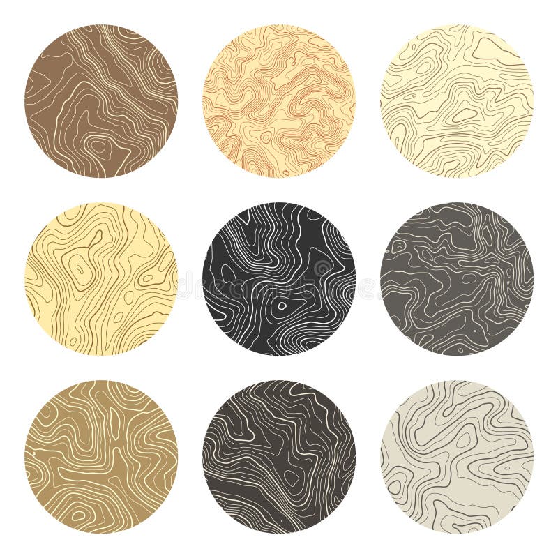 Colorful Topographic Map with Contour Lines. Geographic Terrain Grid ...