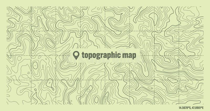 Colorful Topographic Map with Contour Lines. Geographic Terrain Grid ...