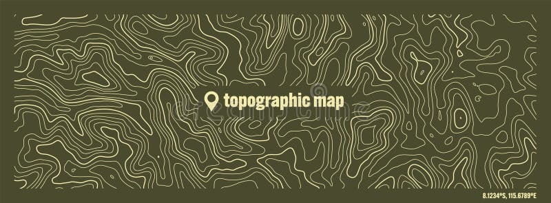 Colorful Topographic Map with Contour Lines. Geographic Terrain Grid ...