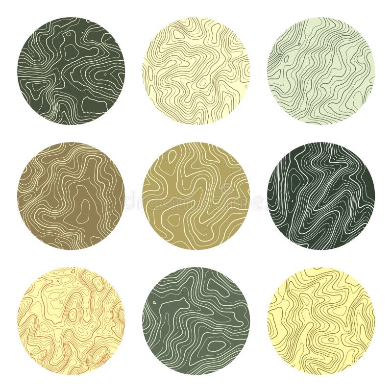 Colorful Topographic Map with Contour Lines. Geographic Terrain Grid ...