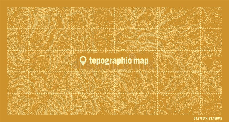 Colorful Topographic Map with Contour Lines. Geographic Terrain Grid ...