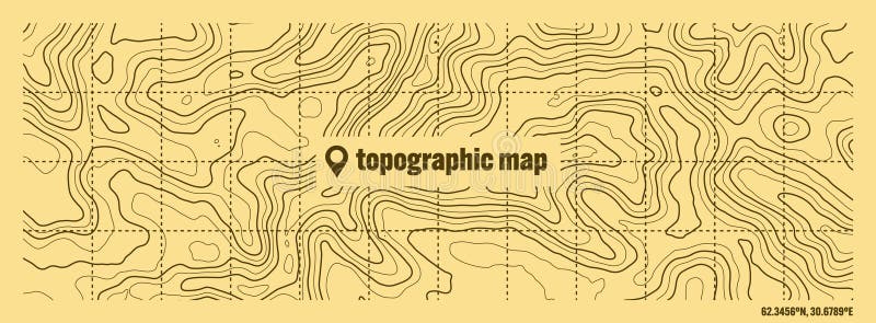 Colorful Topographic Map with Contour Lines. Geographic Terrain Grid ...