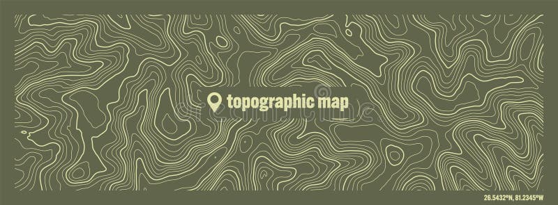 Colorful Topographic Map with Contour Lines. Geographic Terrain Grid ...