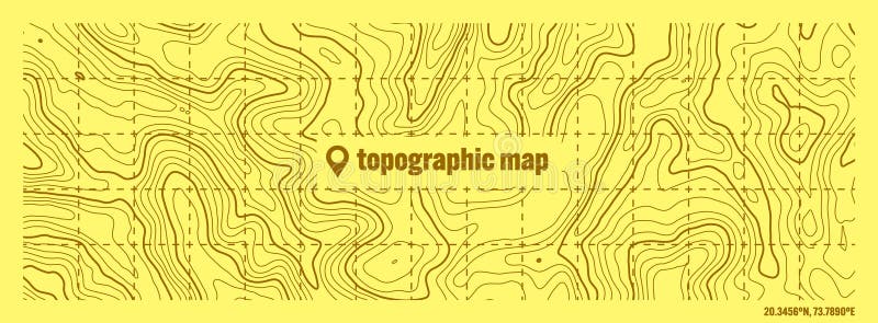Colorful Topographic Map with Contour Lines. Geographic Terrain Grid ...