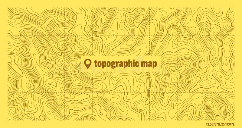 Colorful Topographic Map with Contour Lines. Geographic Terrain Grid ...