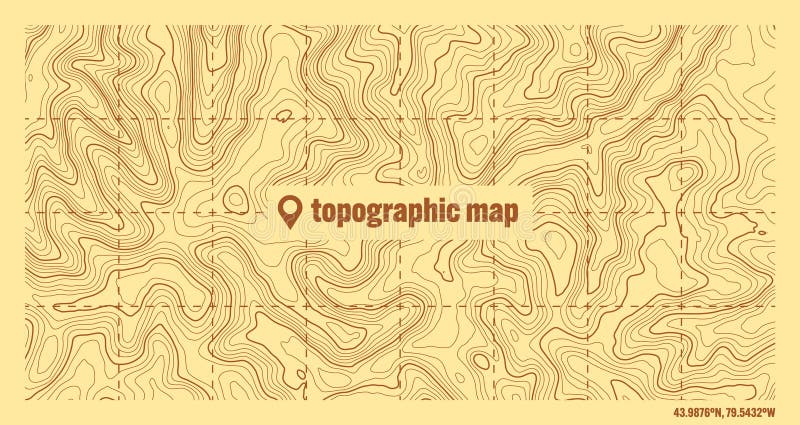 Colorful Topographic Map with Contour Lines. Geographic Terrain Grid ...