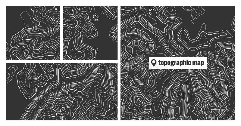 Colorful Topographic Map with Contour Lines. Geographic Terrain Grid ...