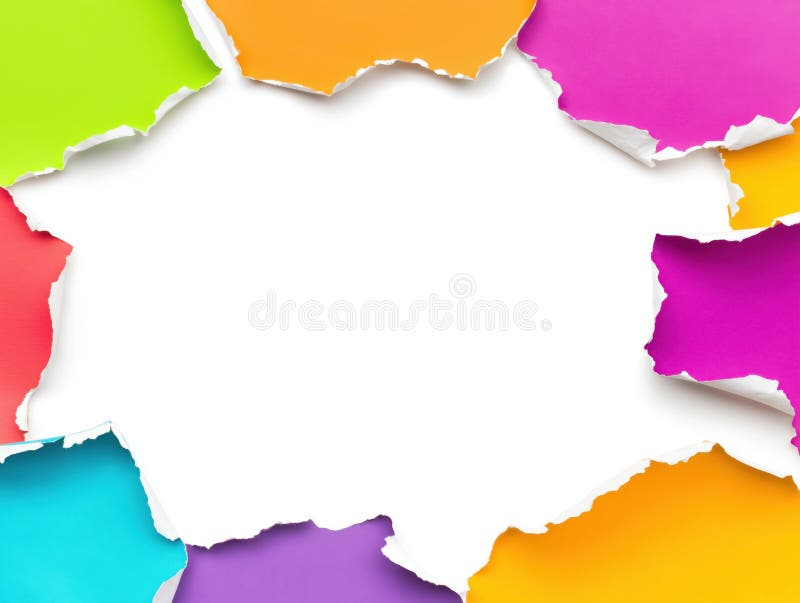 Colorful Torn Paper Border Design for Creative Projects AI Generated ...
