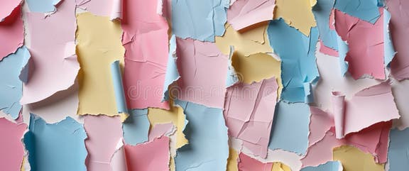 Colorful Torn Paper Collage Background for Creative Design and Art ...
