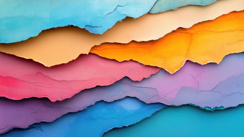 Colorful Torn Paper Layers Creating a Vibrant Abstract Background ...