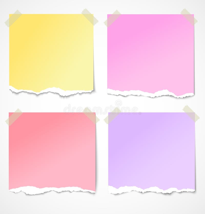 Set of Post Note Sticker and Square Stickers. Blank Colorful Sticky ...