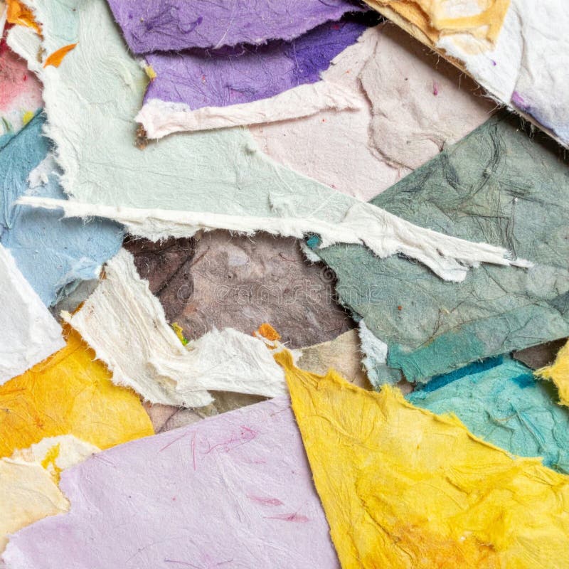 Colorful Torn Paper Texture Abstract Art Background Stock Illustration ...