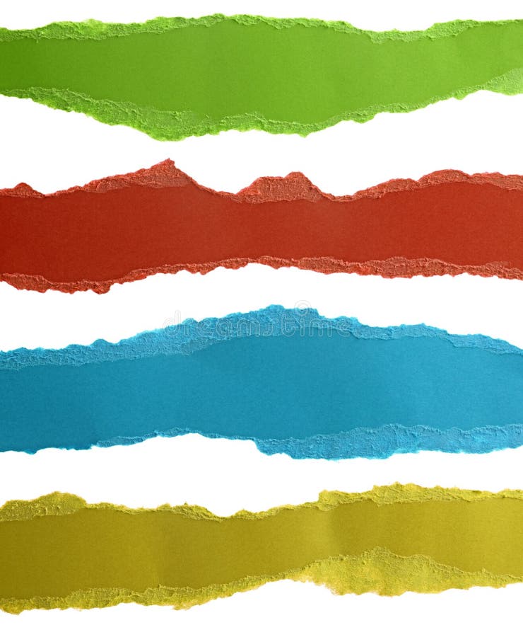 Colorful torn paper scraps stock photo. Image of torn - 36538980