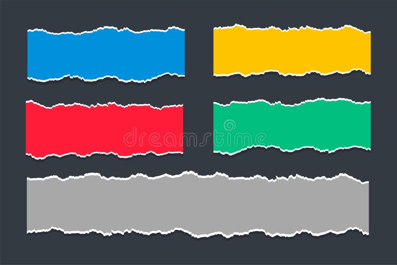 Colorful Torn Ripped Paper Sheet Textures Set Stock Vector ...