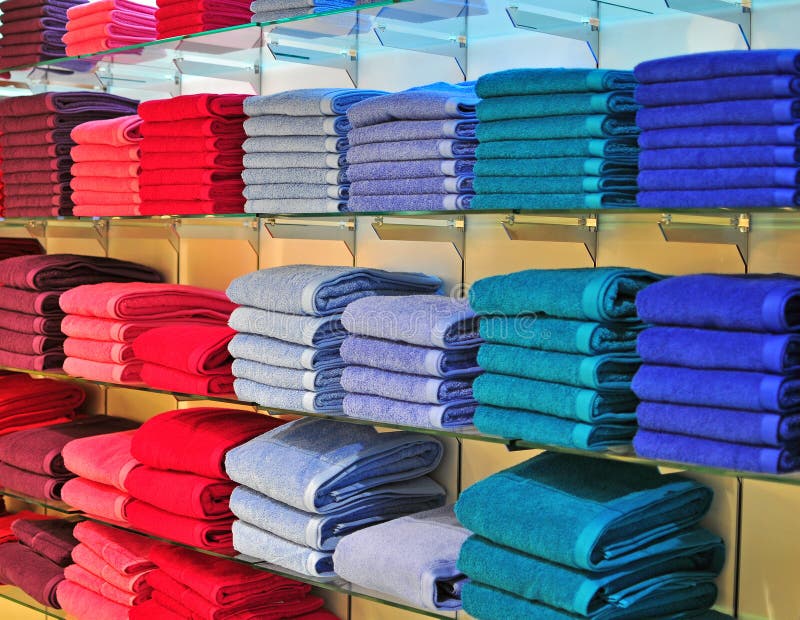 Colorful towels stock photo. Image of market, showcase - 48789982