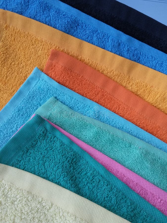 Colorful towels stock image. Image of pile, fresh, beige - 72441475