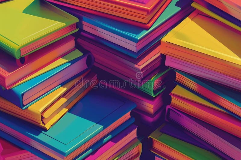 The Colorful Tower of Knowledge Stock Illustration - Illustration of ...