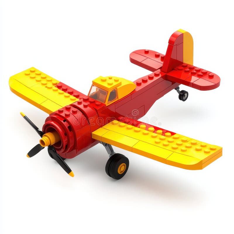 A Colorful Toy Airplane Model Made from Building Blocks, Showcasing ...