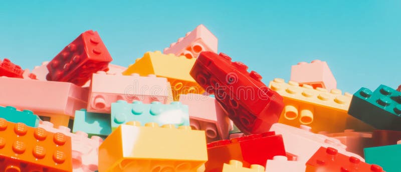 Colorful Toy Bricks Create a Playful Texture and Interlocking Patterns ...