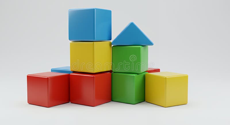 Colorful Toy Building Blocks Stacked Up for Creative Play and Learning ...