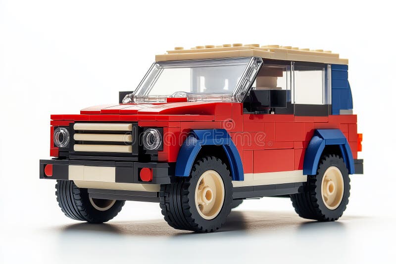 Colorful Toy Car Model Made from Interlocking Plastic Bricks. Stock ...