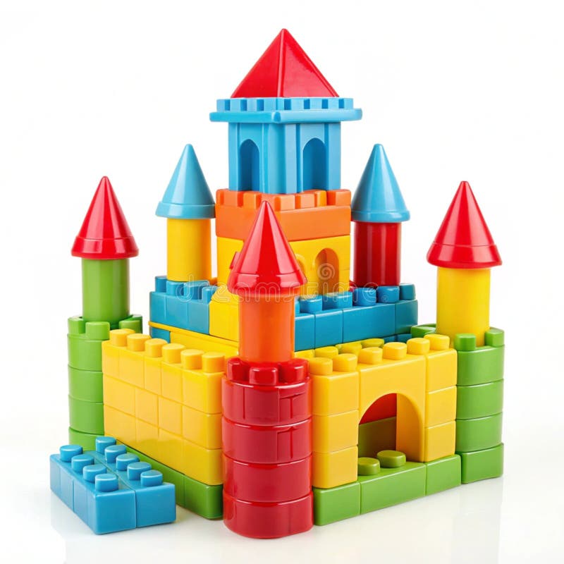 Colorful Toy Castle on Transparent Background Stock Illustration ...