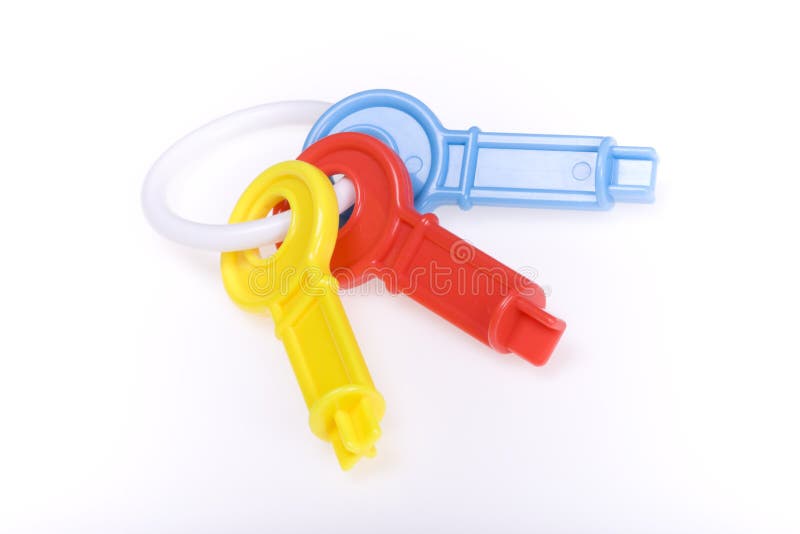 Colorful toy keys stock photo. Image of studio, infant - 21380758