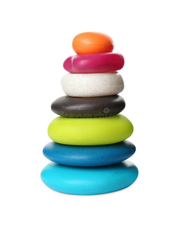 Colorful Toy Pyramid for Children Isolated on White Stock Photo - Image ...