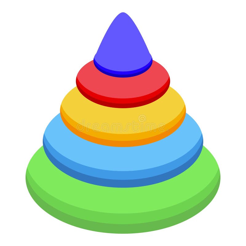 Colorful Toy Pyramid Stacking Up from Biggest To Smallest Element Stock ...