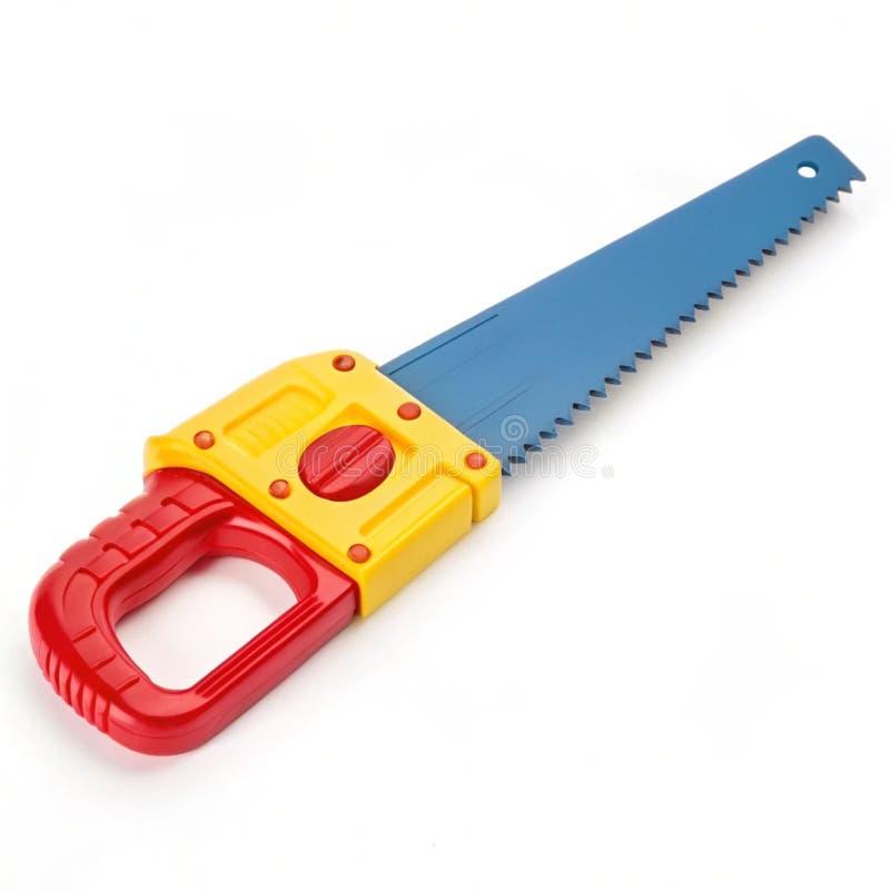 Colorful Toy Saw with Handle on Transparent Background Stock ...