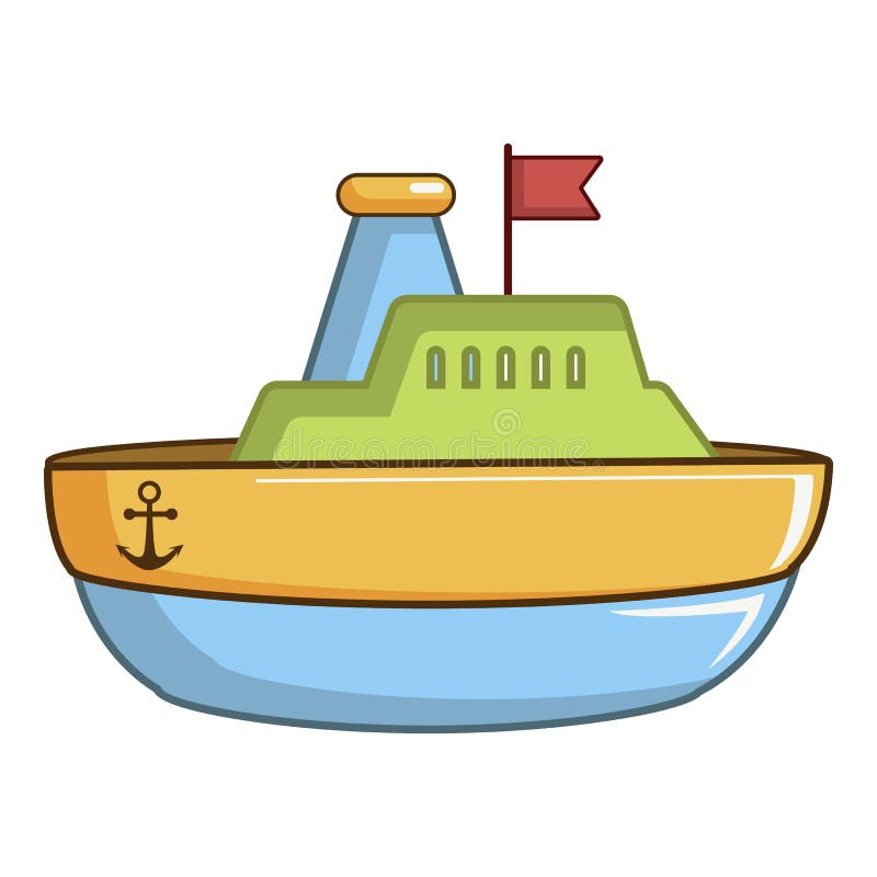 Colorful Toy Ship Icon, Cartoon Style Stock Vector - Illustration of ...