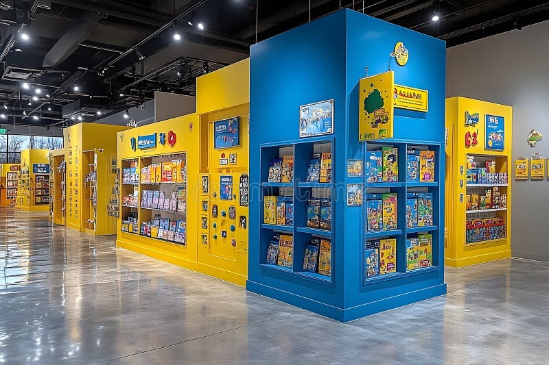 Brightly Colored Toy Store Display Stock Illustration - Illustration of ...