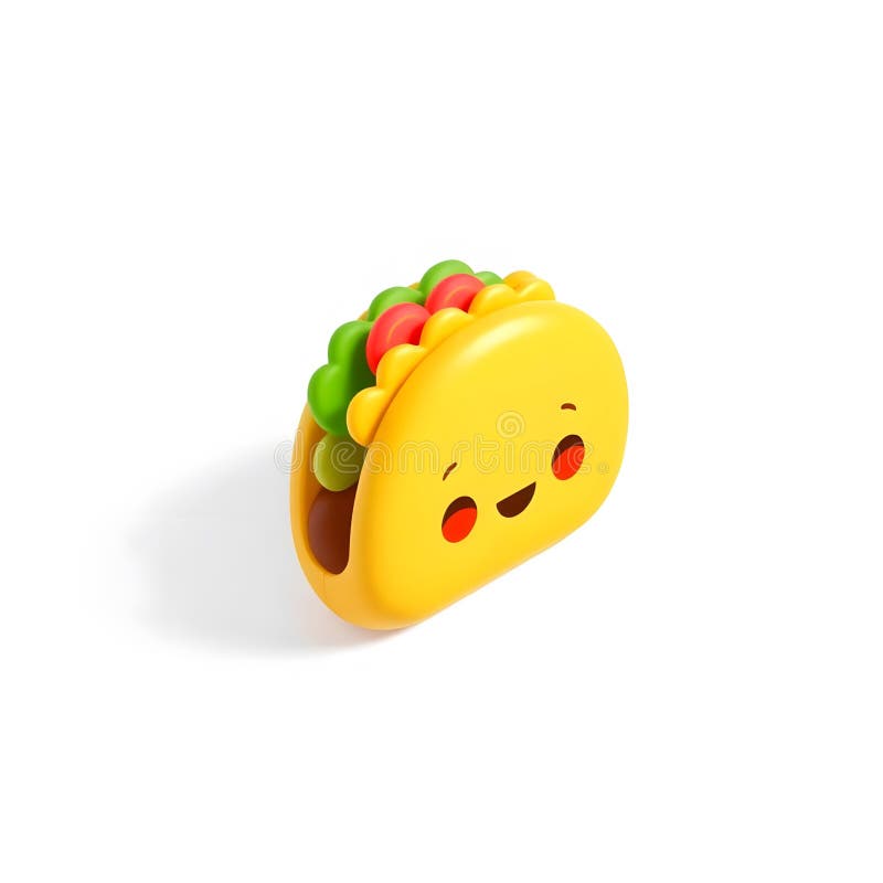 Colorful Toy Taco with Smiley Face Sitting on a White Surface. Stock ...