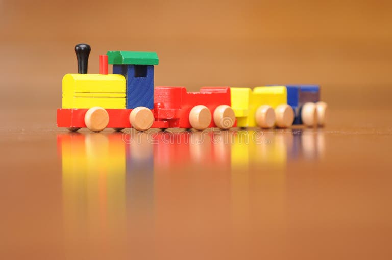Colorful toy train stock photo. Image of connected, play - 14100384