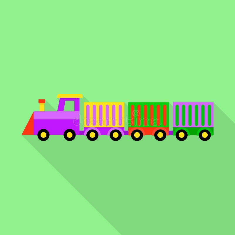 Colorful Toy Train Icon, Flat Style Stock Vector - Illustration of ...