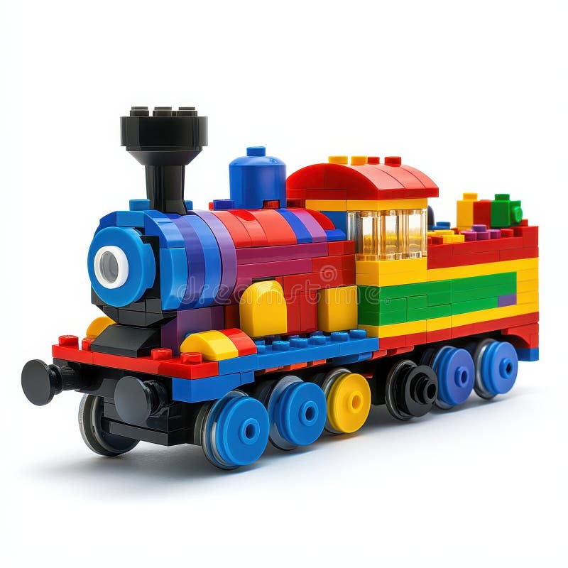 A Colorful Toy Train Made of Building Blocks, Designed for Creative ...