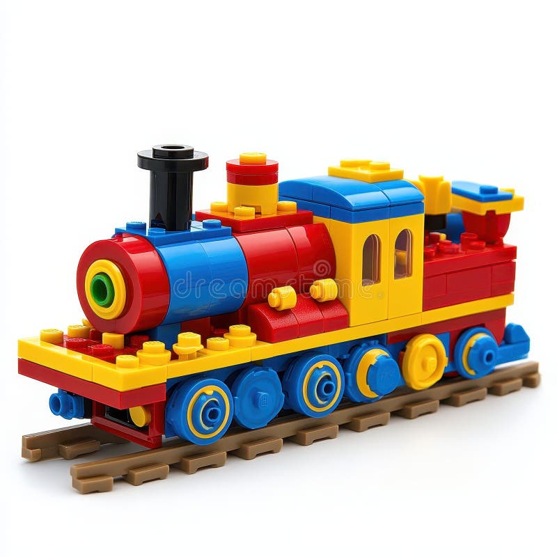 A Colorful Toy Train Made of Building Blocks, Designed for Play and ...