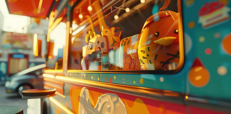 Colorful Toy Vending Machine with a Duck Stock Illustration ...