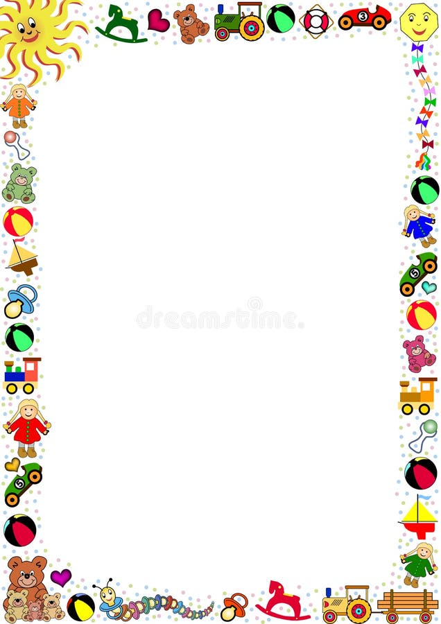 Colorful Toys border stock vector. Illustration of celebrate - 4828551