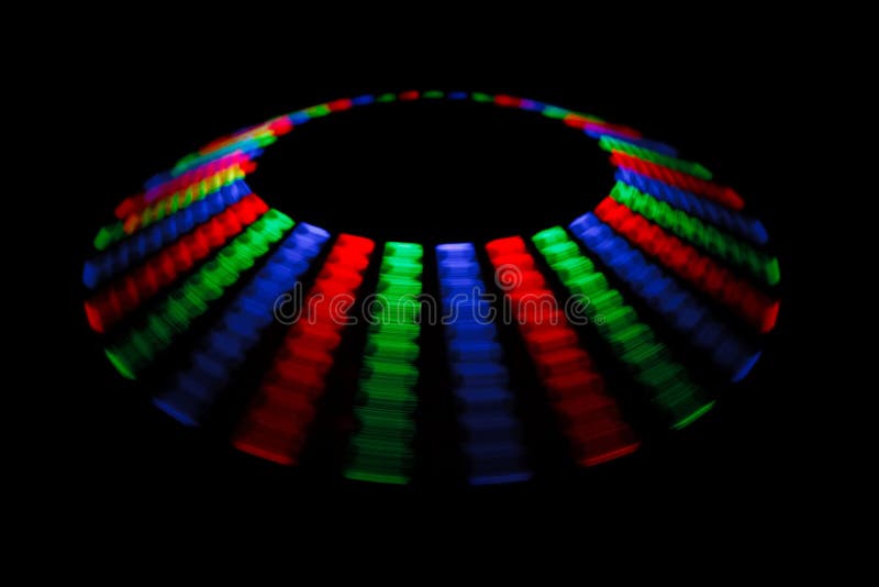 Colorful Trace Rotating LED in Form of a Disc Stock Illustration ...