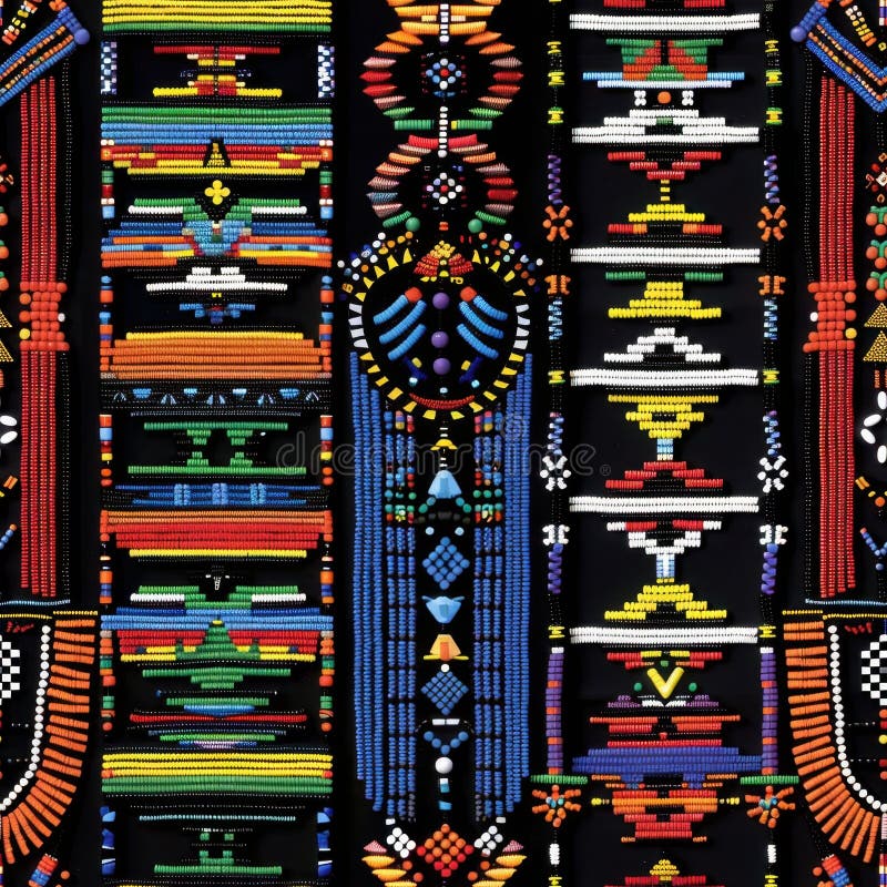 Colorful Traditional Beaded African Art Patterns and Textures Stock ...